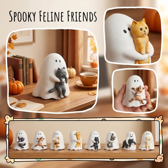 1pcs, Cute Little Ghost Figurine for Desktop Shelf Car Decor, Mini ...