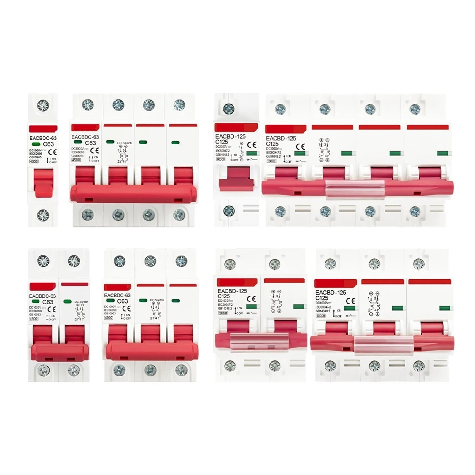 1pcs DC 1000V 1P 2P 3P 4P Solar Mini Circuit Breaker Overload ...