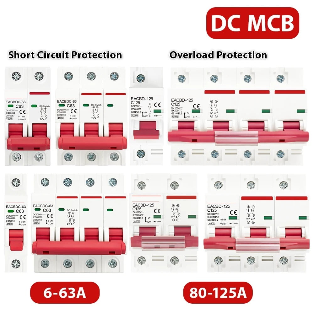 1pcs DC 1000V 1P 2P 3P 4P Solar Mini Circuit Breaker Overload ...