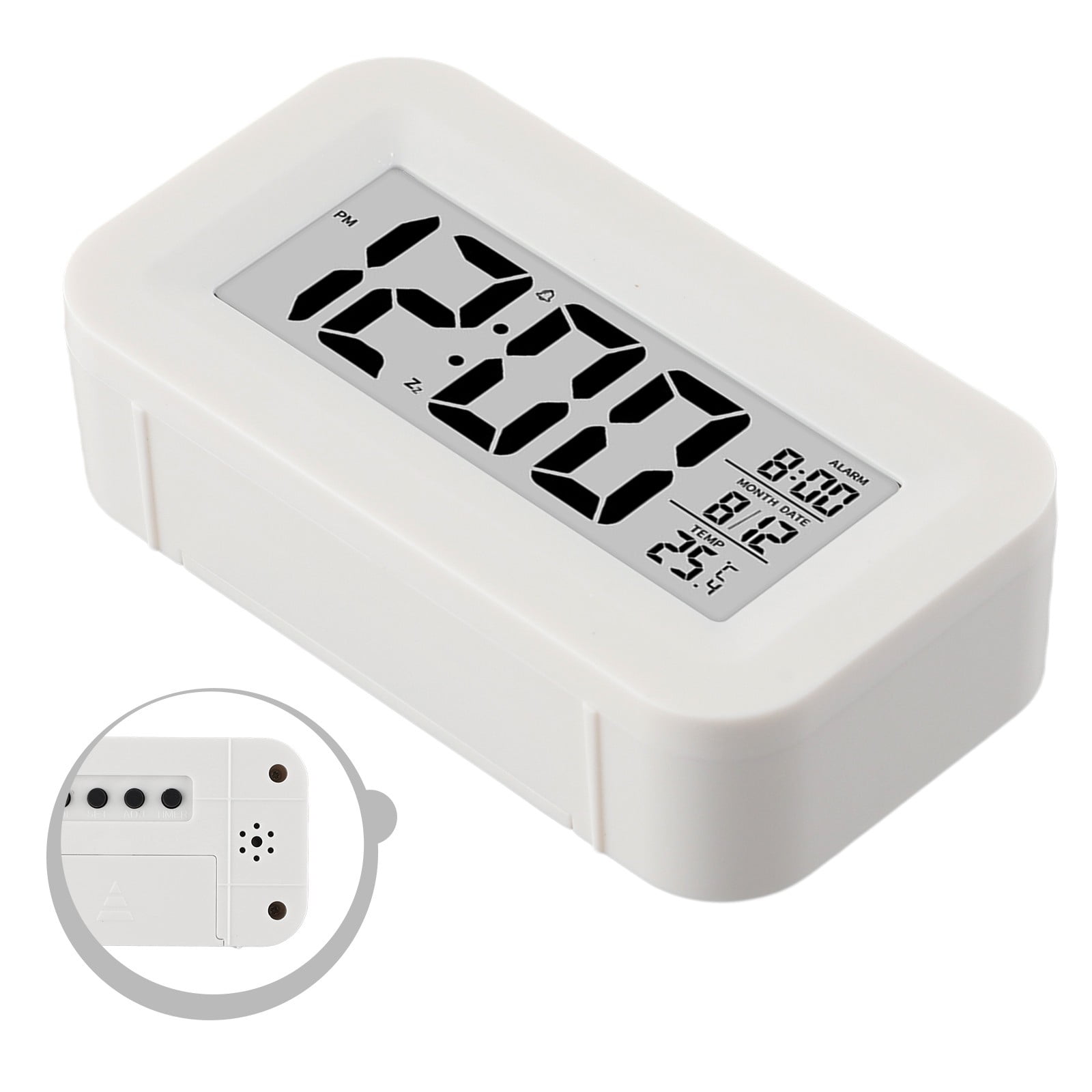 1pcs Digital LCD Alarm Clock With Calendar Thermometer For Student ...