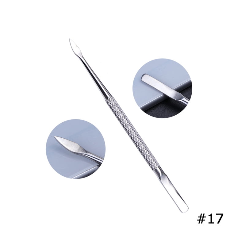 1pcs Double-ended Stainless Steel Cuticle Pusher Dead Skin Push Remover ...