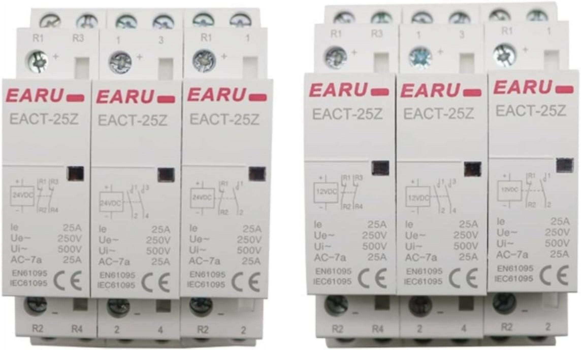 1pcs EACT-25Z 2P 16A 20A 25A DC 12V 24V Coil Din Rail Household Modular ...