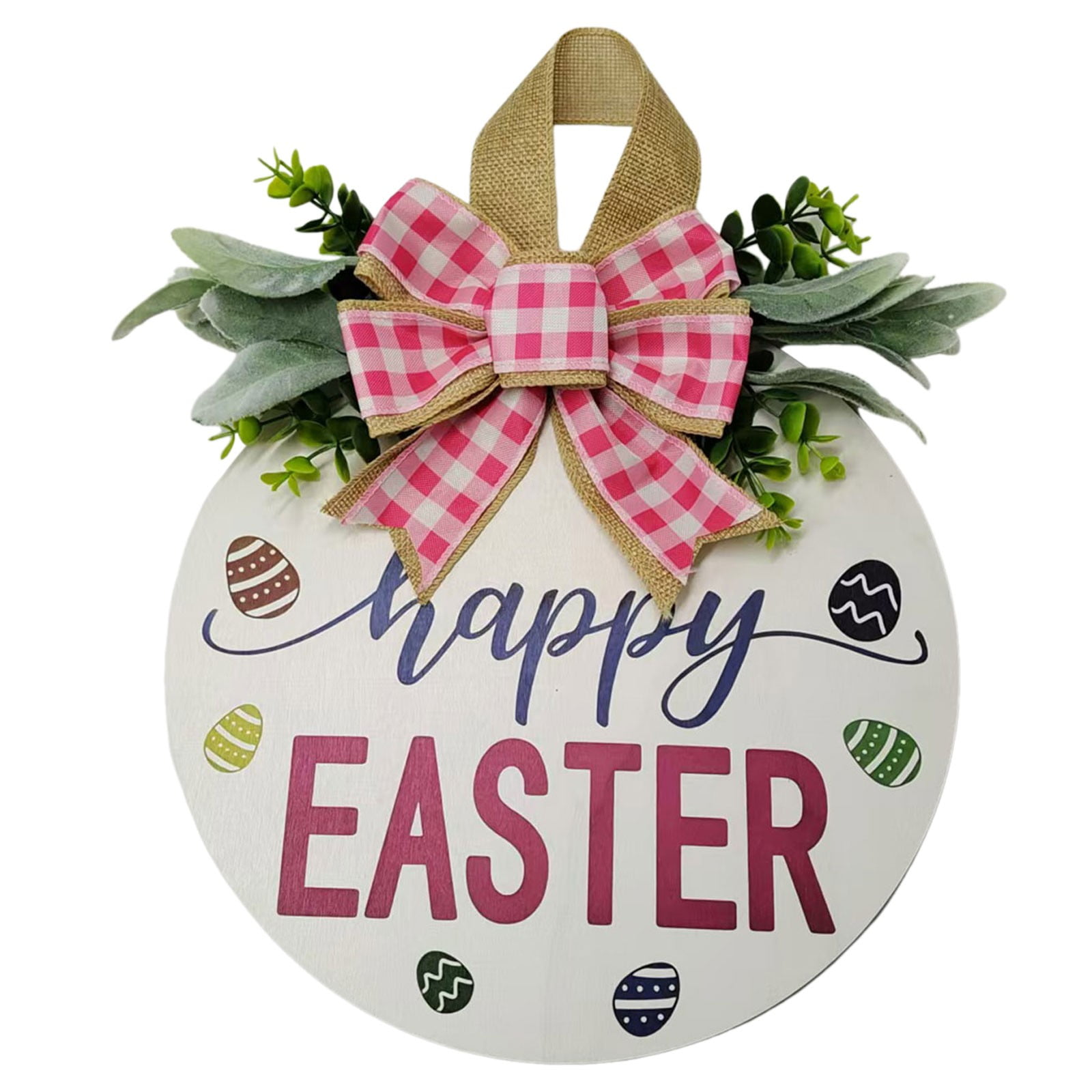1pcs Easter Door Decorations Wood Hanging Sign for Front Door Happy ...