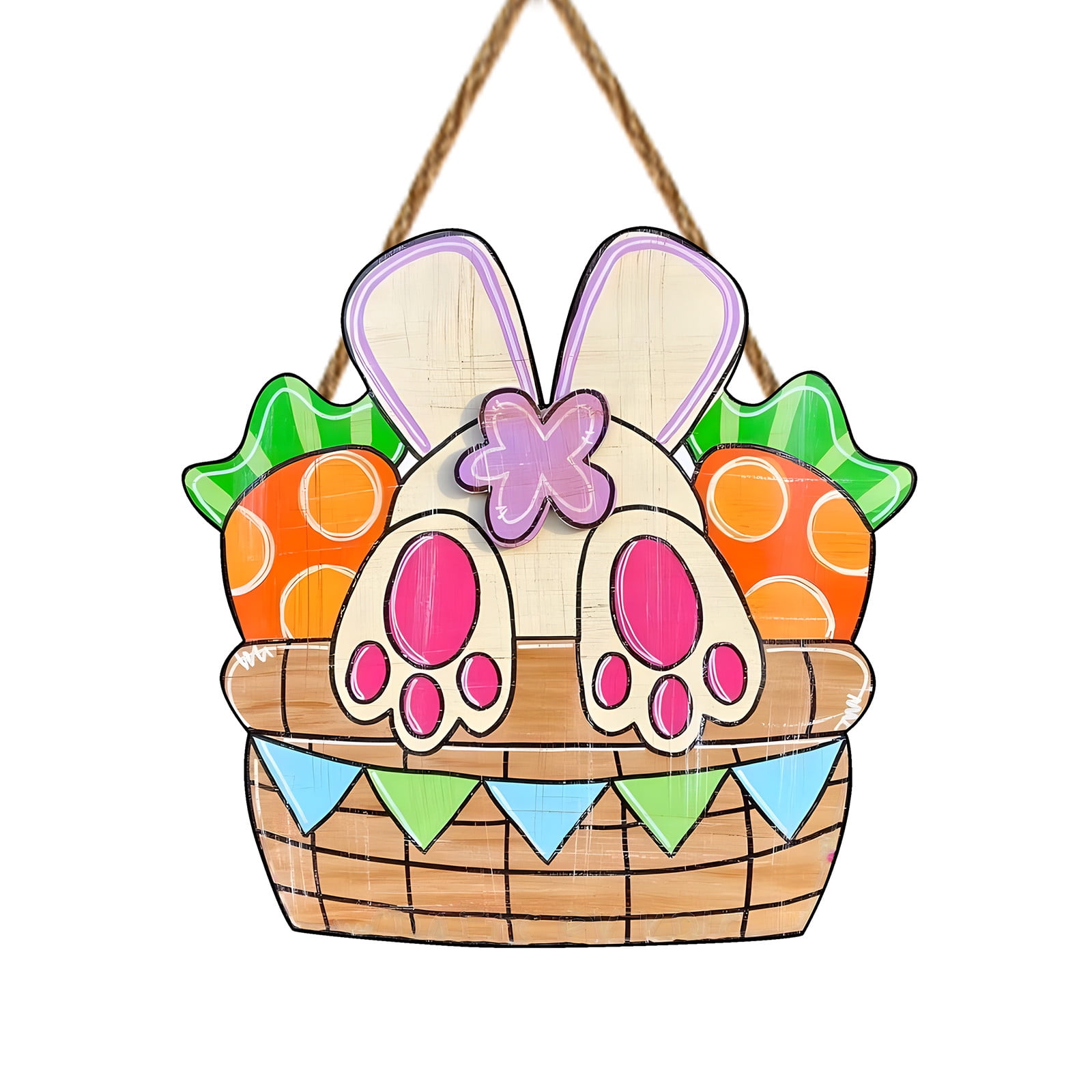 1pcs Easter Door Decorations Wood Hanging Sign for Front Door Happy ...