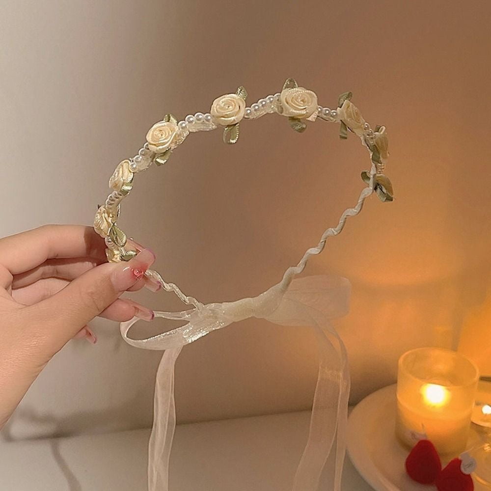 1pcs Elegant Bridal Girls Headband Imitated Pearl Hair Headdress Flower ...