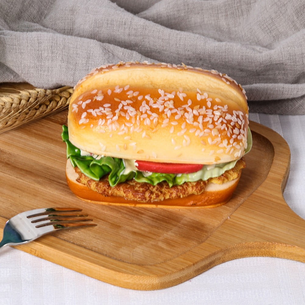 1pcs Fake Bread Food Toy, Hamburger Cake Model, Food Props, Storefront ...