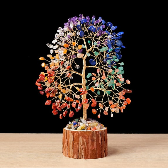 1pcs Gemstone Crystal Tree of Life,Feng Shui Gift Bonsai Money Tree ...