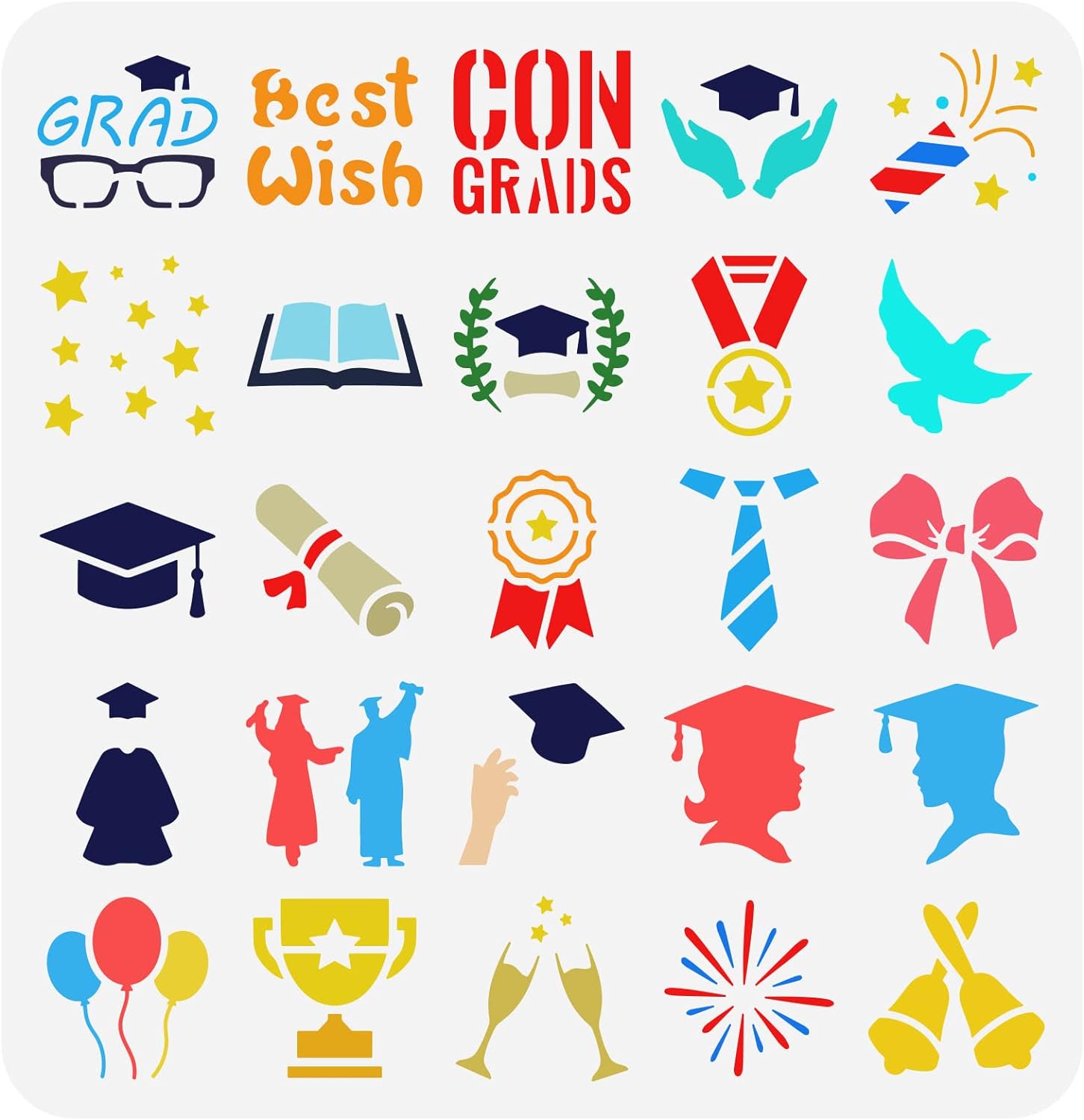1pcs Graduation Cookie Stencil 11.8x11.8 inch Bachelor's Hat Graduation ...