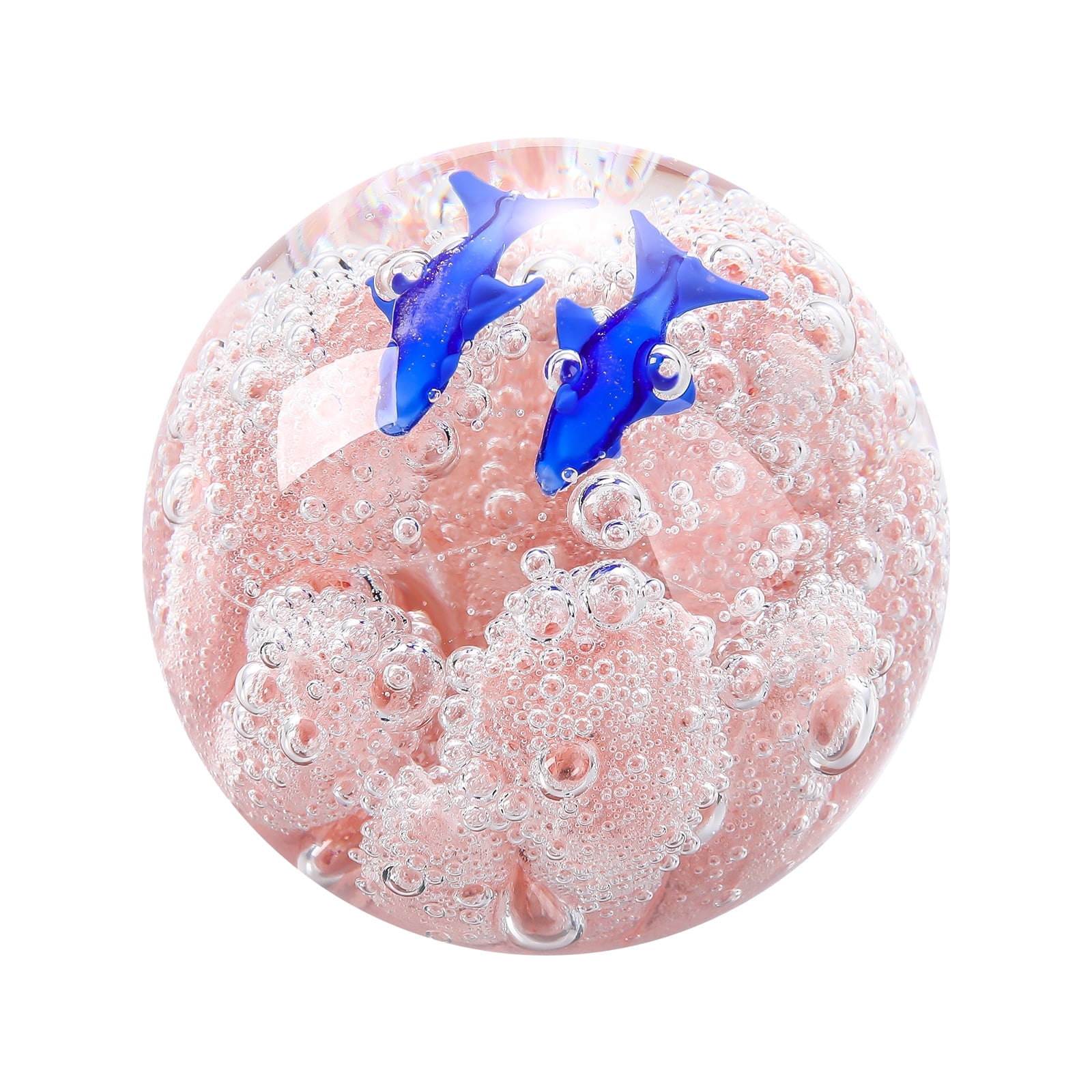 1pcs Hand Blown Ocean Waves Crystal Ball - Glass Collectible Figurines ...