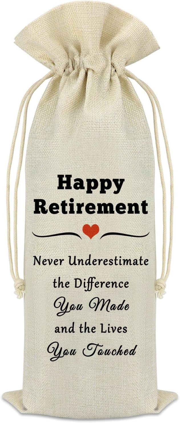 1pcs Happy Retirement Leaving Gifts Wine Bag Inspirational Retirement ...