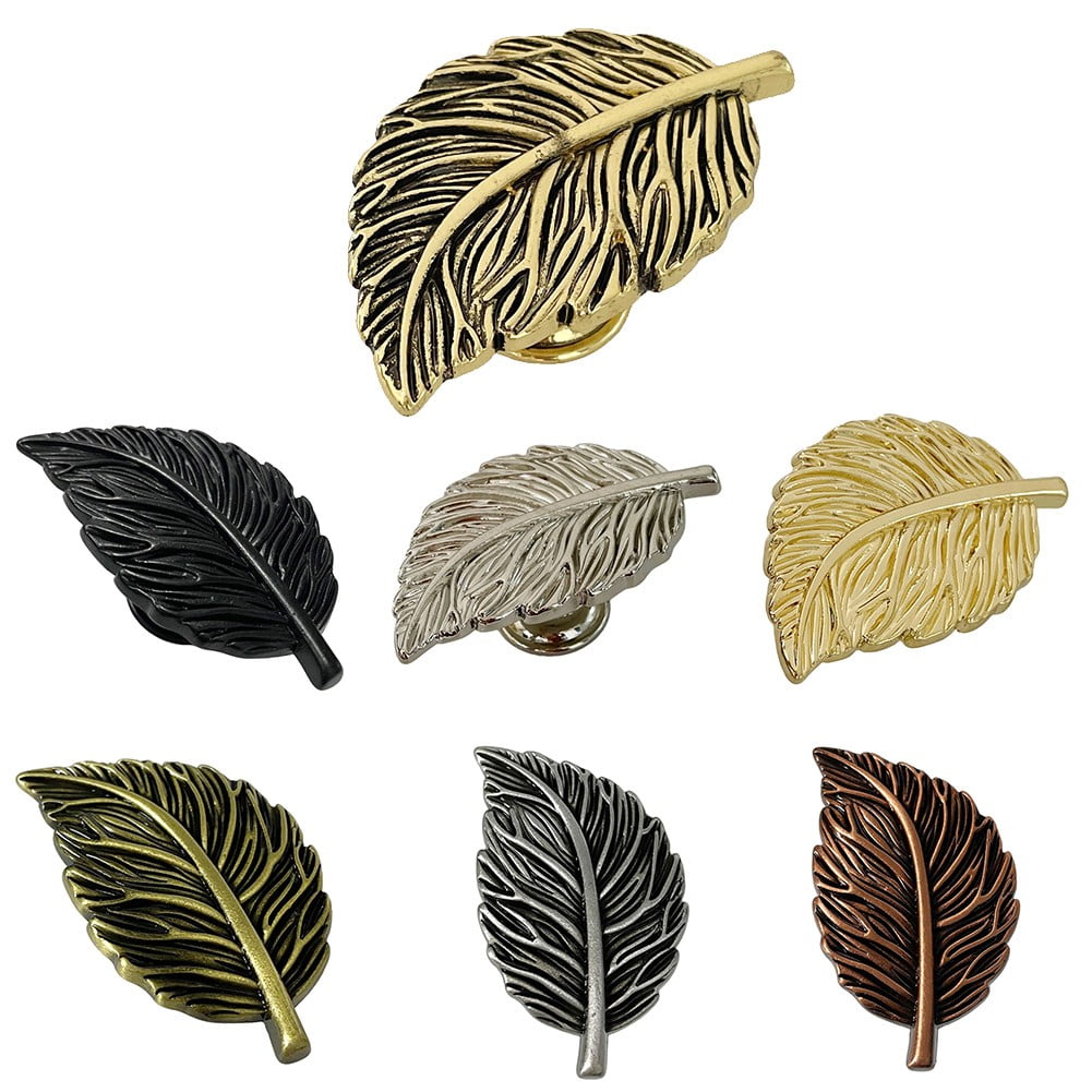 1pcs Leaves Shape Drawer Handles Cabinet Pulls Zinc Alloy Wardrobe Door ...