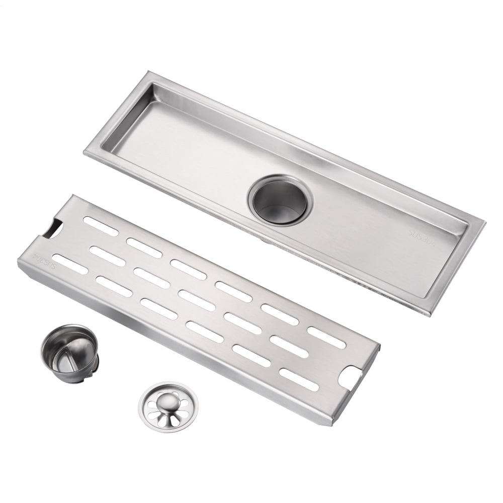 1pcs Linear Shower Drains, 304 Stainless Steel Linear Bathroom Drain ...