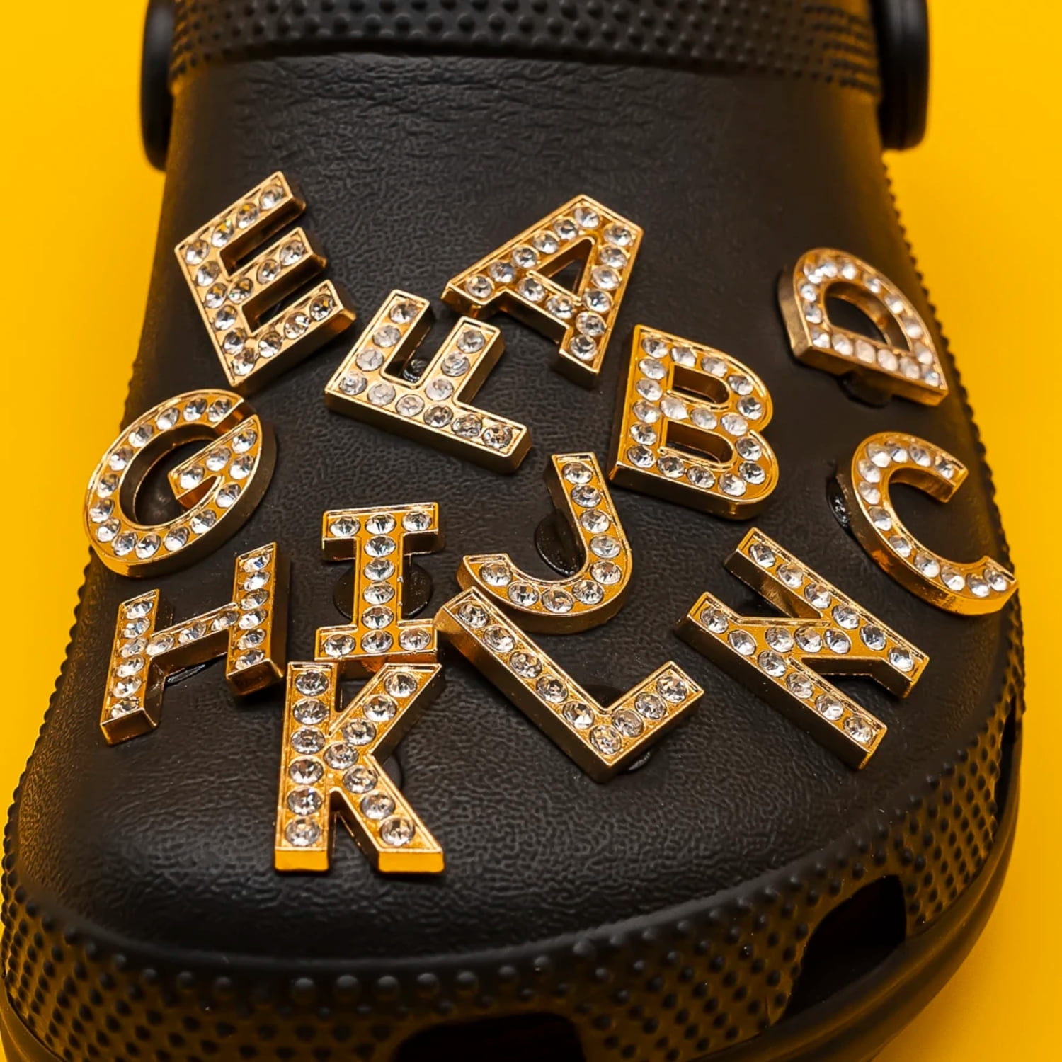 1pcs Luxury Metal Clog Charm Fashion Bling Designer Golden Letters Shoe ...