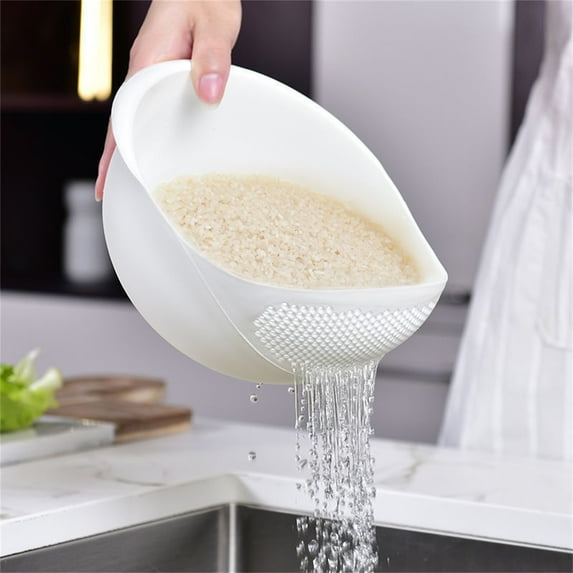 1pcs MULTIFUNCTIONAL RICE WASHER AND STRAINER BOWL Food Grade Plastic ...
