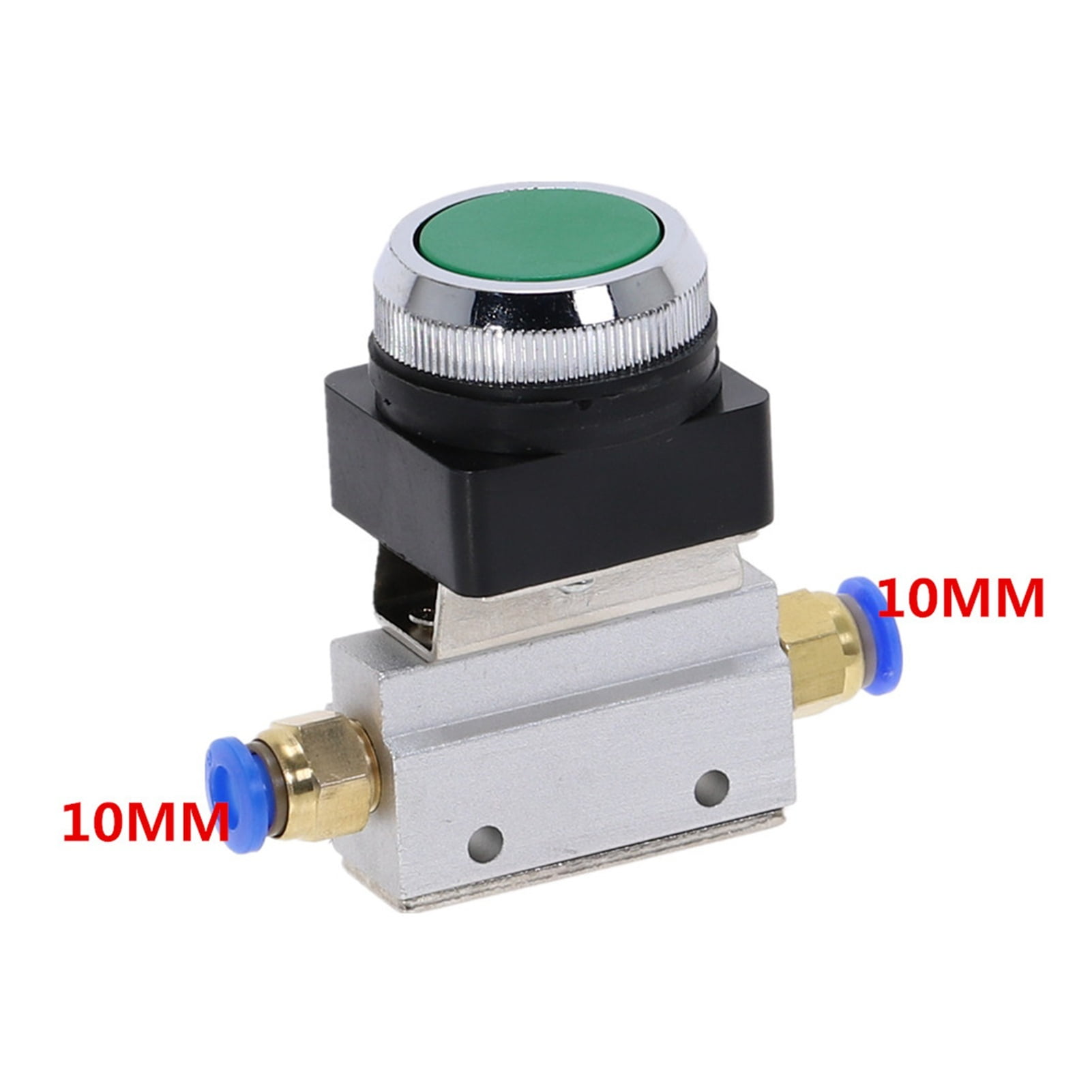 1pcs Mechanical valve 1/8" Thread 2 Position 3 Way Green Flat Push ...