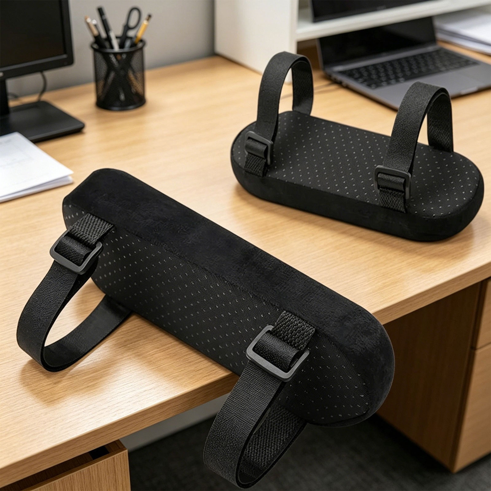 1pcs Memory Foam Chair Armrest Pad with Adjustable Strap, Ergonomic ...