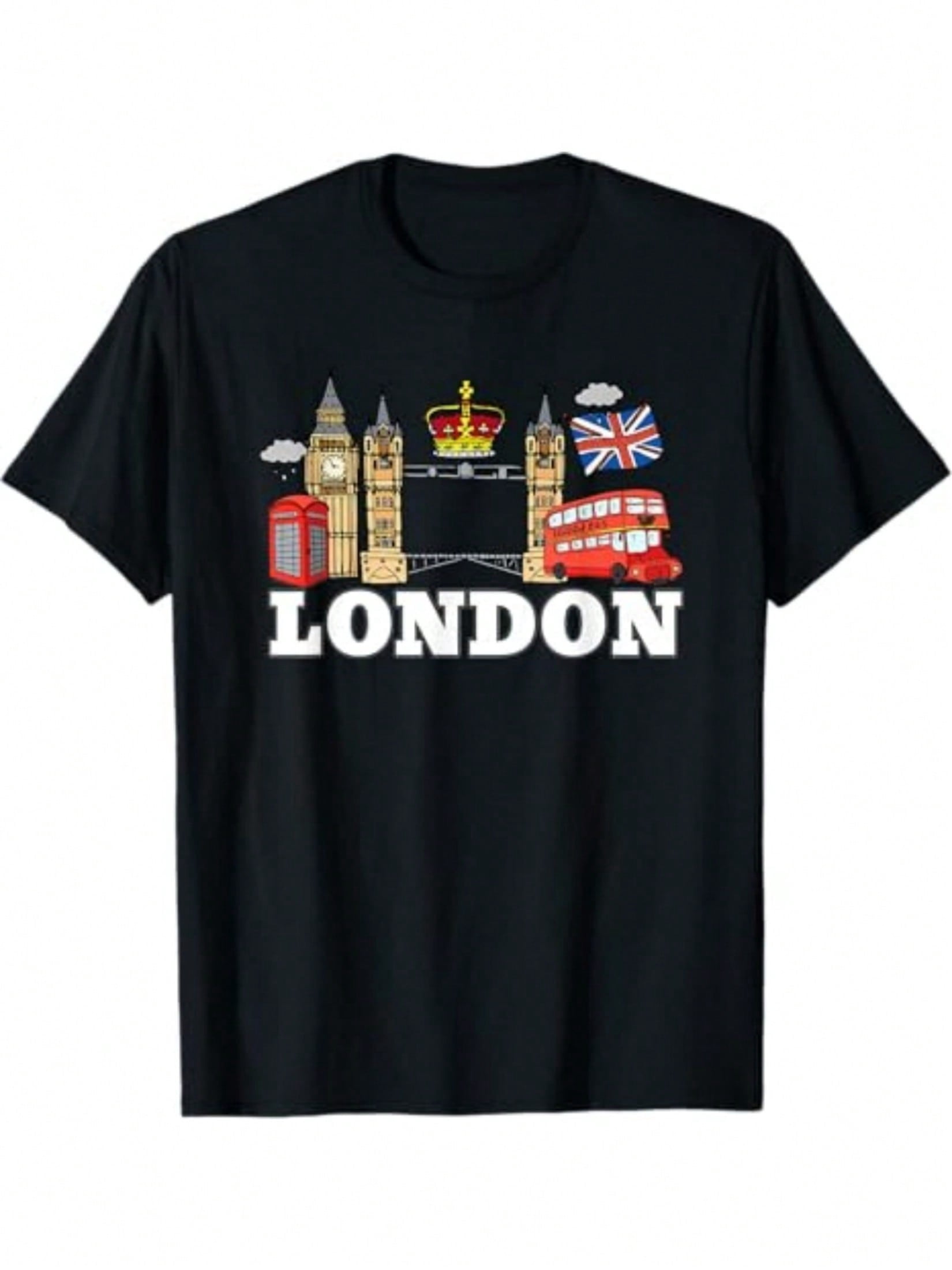 1pcs Men's Casual Round Neck Short Sleeve T Shirt London England Big ...