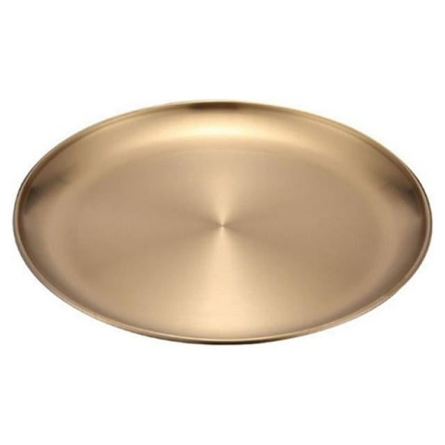 1pcs Metal Storage Tray Round Stainless Steel Tray Snack Fruit Storage ...