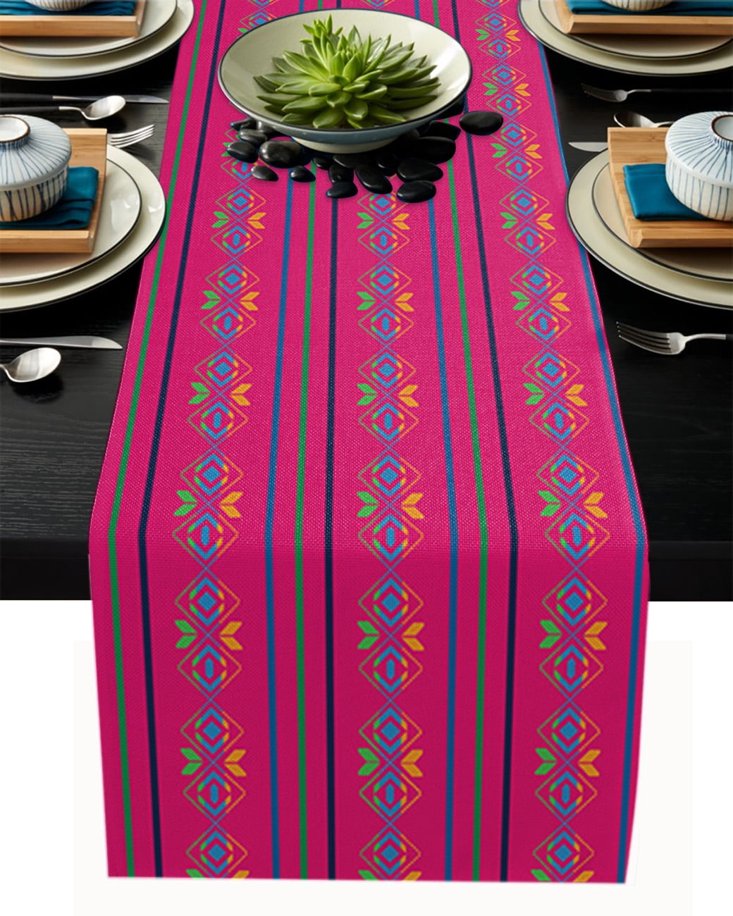 1pcs Mexican Ethnic Geometric Stripes Modern Table Runners For Wedding ...