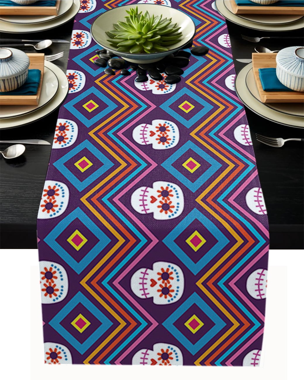 1pcs Mexico Geometric Stripes Orange Modern Table Runners For Wedding ...