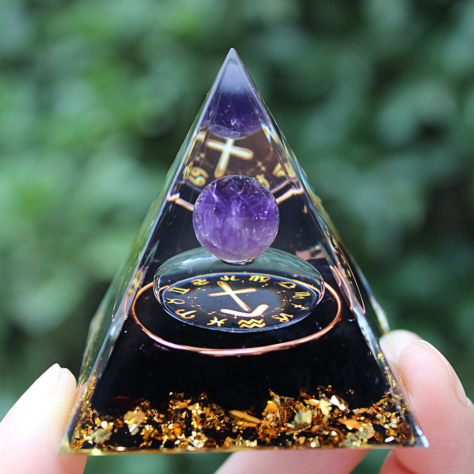 1pcs Mini Natural Crystal Pyramid Energy Generator Quartz Amethyst ...