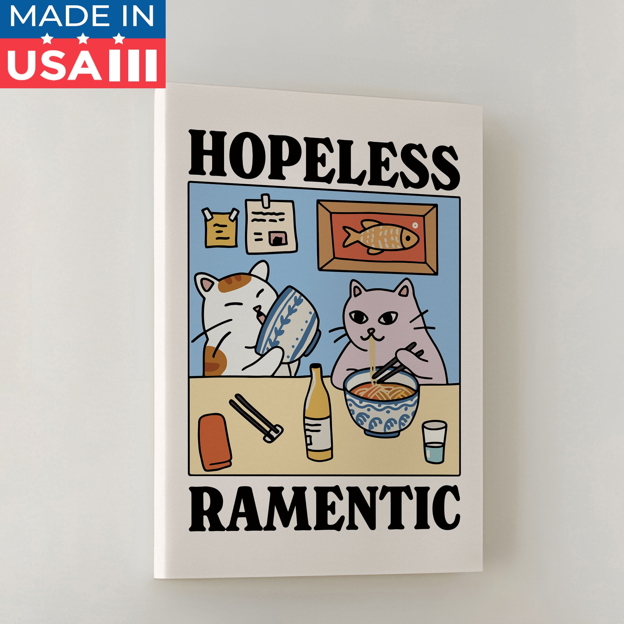 1pcs Modern Hopeless Ramentic Cartoon Cat Decorative Painting, Canvas ...