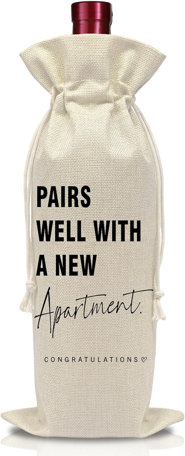 1pcs New Apartment Gifts - New Home Gift Wine Bottle Bag - Burlap ...