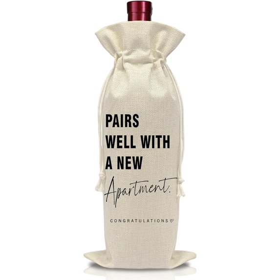 1pcs New Apartment Gifts - New Home Gift Wine Bottle Bag - Burlap ...