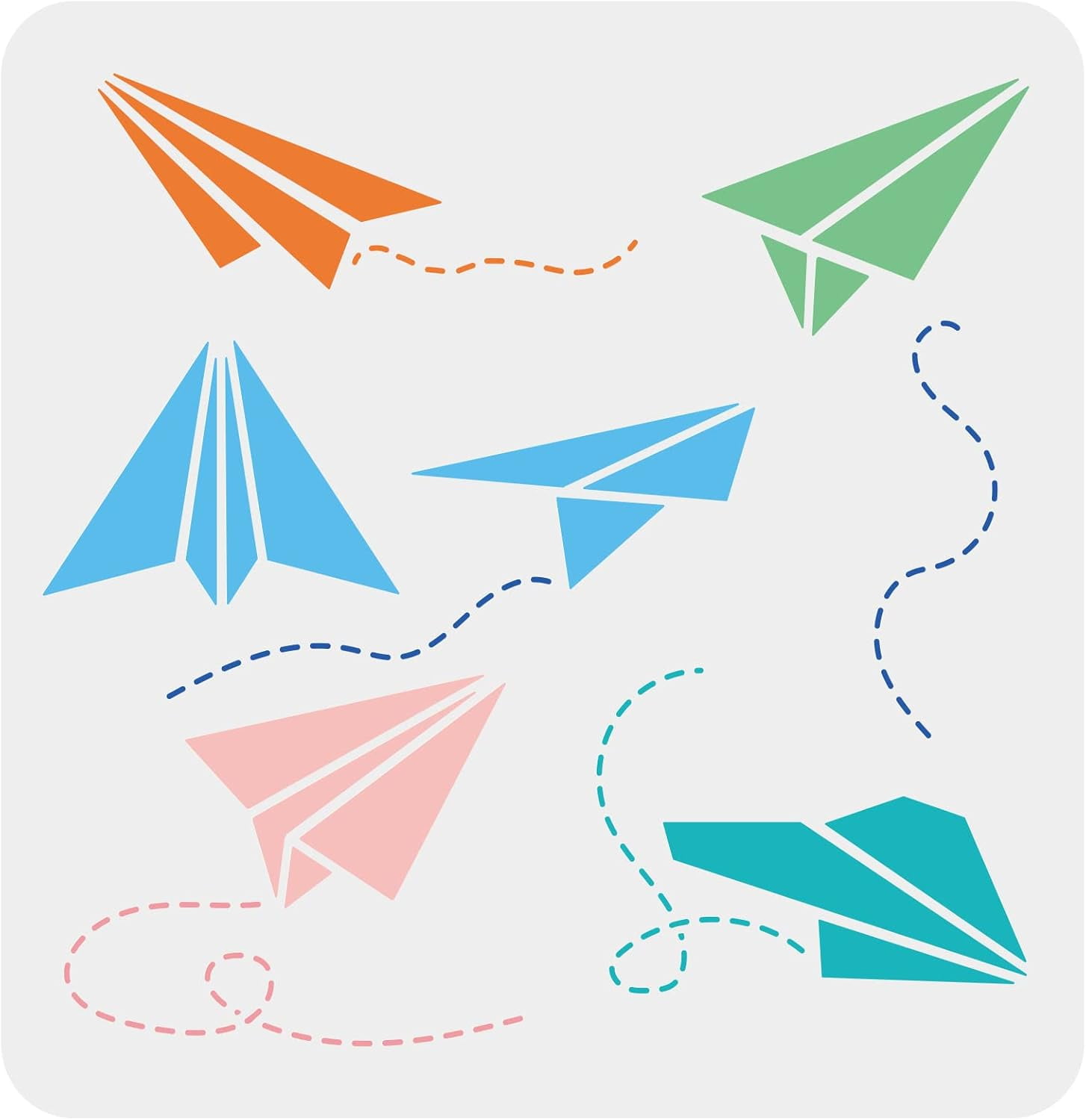 1pcs Paper Airplane Decoration Template 11.8x11.8 inch Cartoon Airplane ...