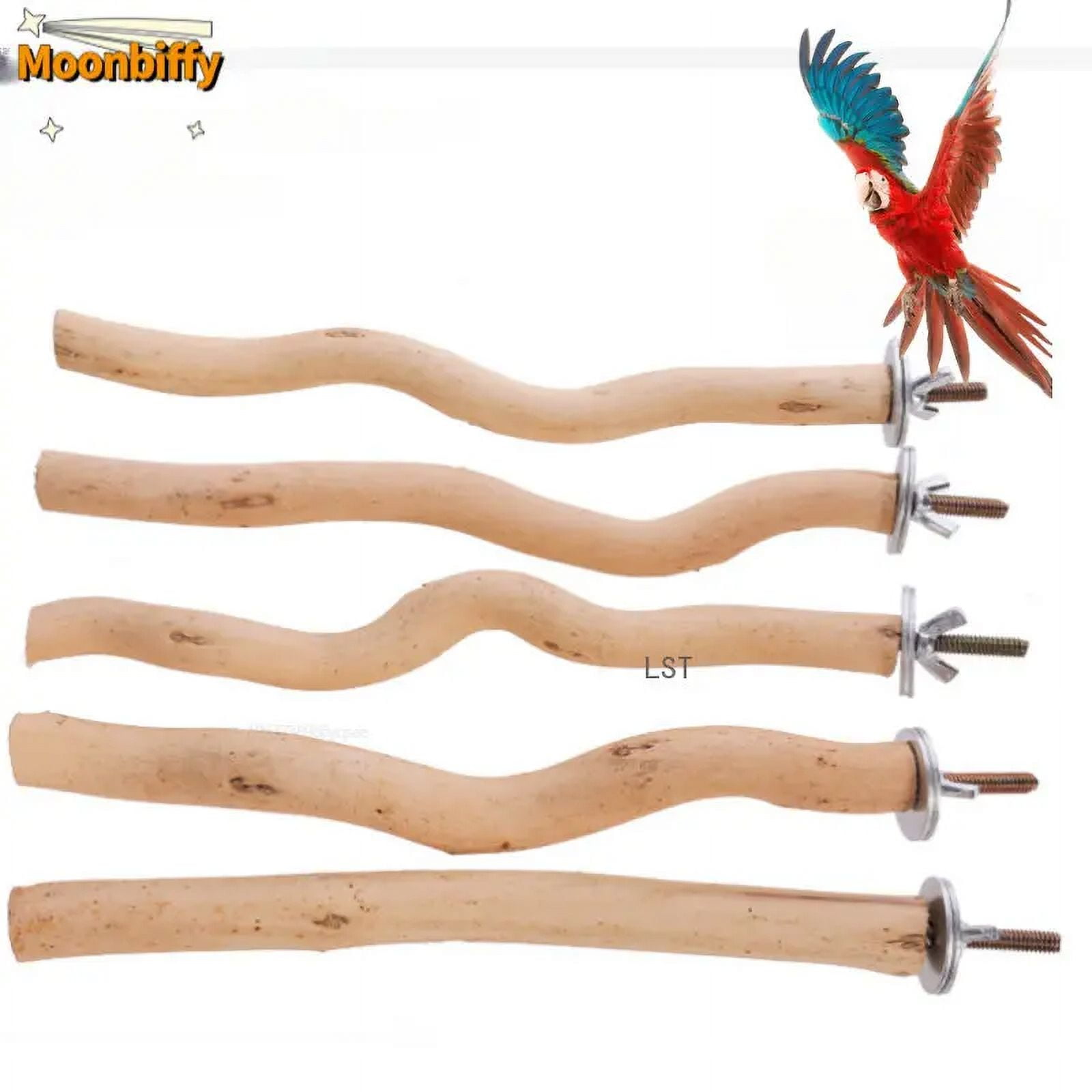1pcs Parrot Stand Rod Toys Wood Fork Branch Perch Bird Cage Hanging ...