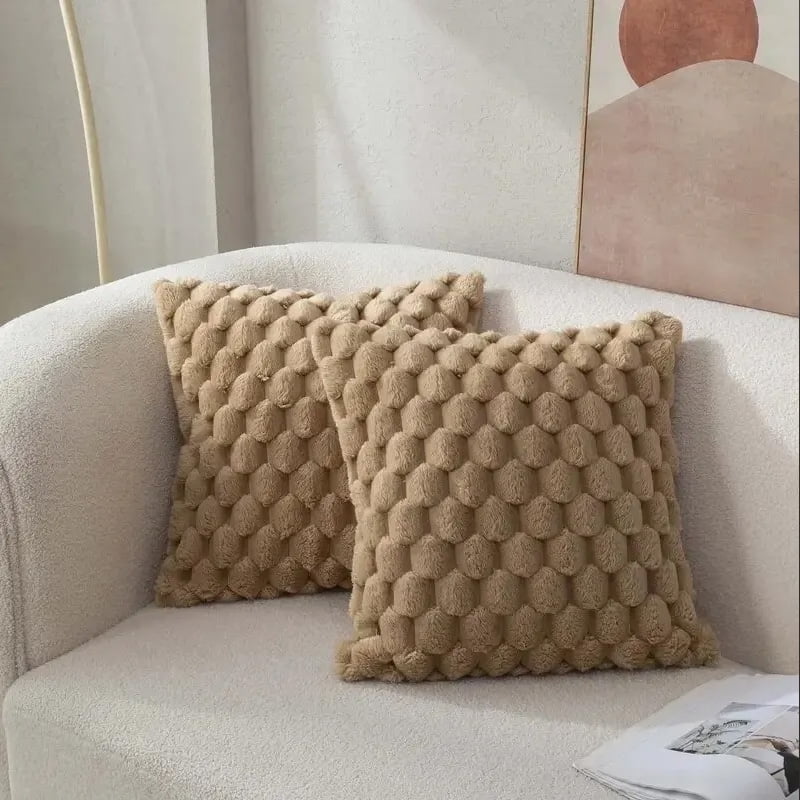 1pcs Pineapple Grid Turtle Pattern 3D Soft Plush Throw Pillowcase,Cream ...