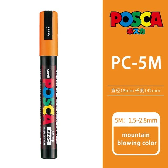1pcs Posca PC-5M Paint Marker Pen 54 Colors Acrylic Art Drawing ...