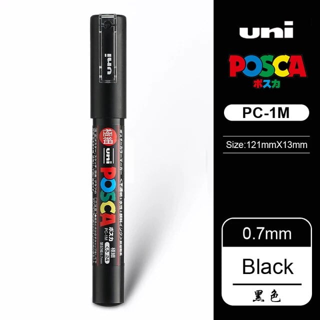 1pcs Posca Paint Marker, PC-1M 21 Colors, 0.7mm Extra Fine Point Bullet ...