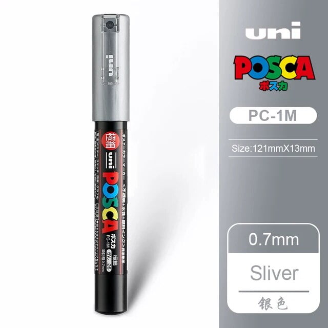 1pcs Posca Paint Marker, PC-1M 21 Colors, 0.7mm Extra Fine Point Bullet ...