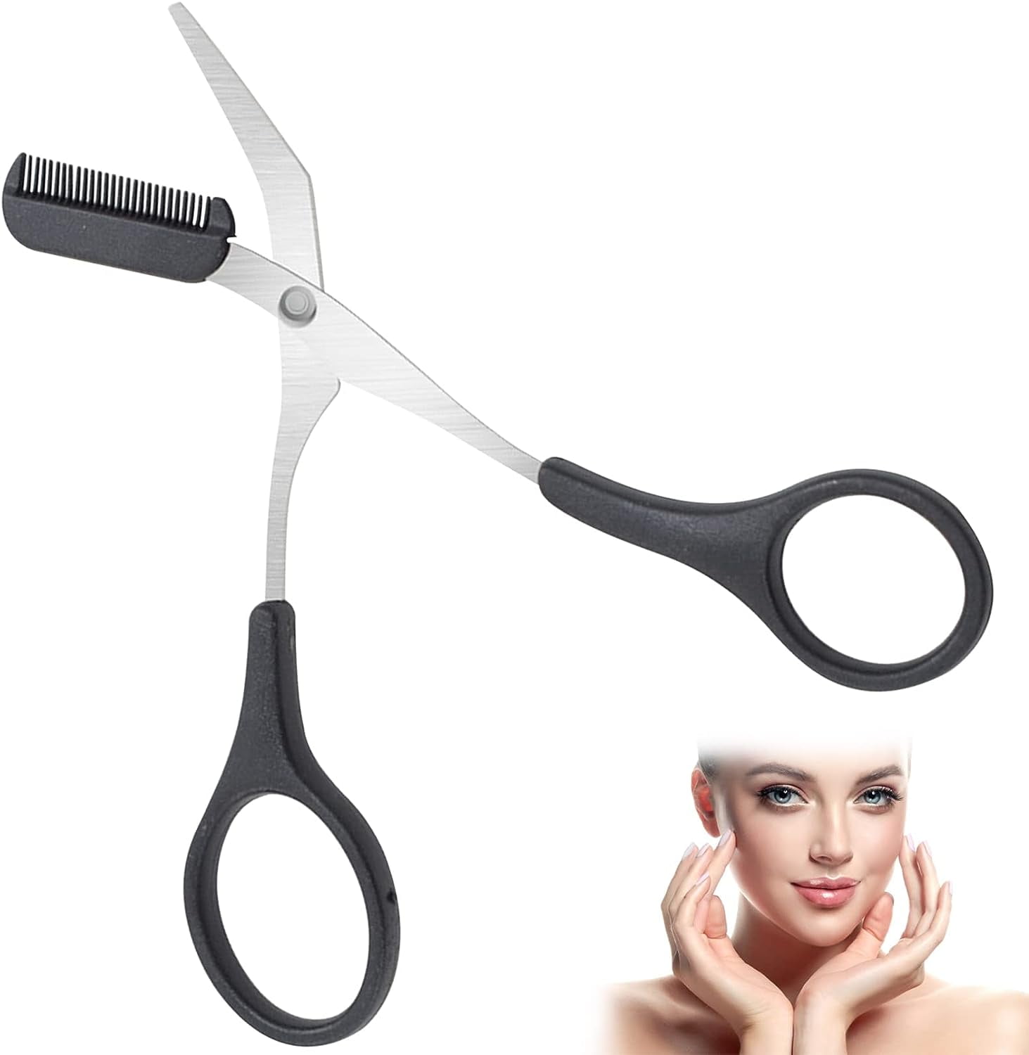 1pcs Professional Eyebrow Comb Scissors,Eyebrow Trimmer Scissors with ...