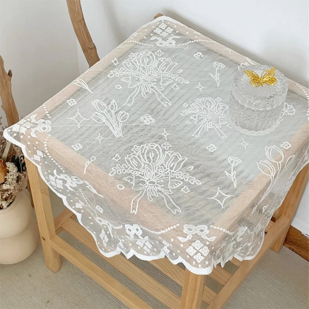 1pcs Rectangular Cut-Out Tablecloth With Bright Silk Thread, European ...