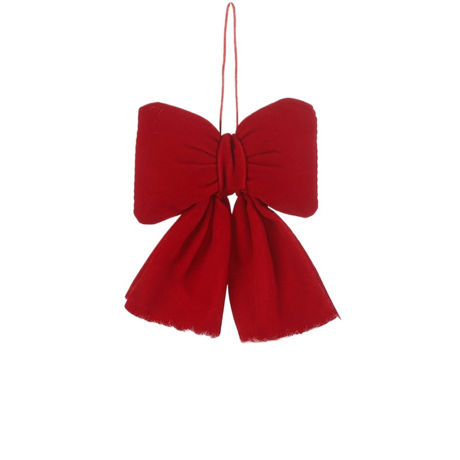 1pcs Red Bows Christmas Tree Decorations Velvet Ornament Bow With Rope ...