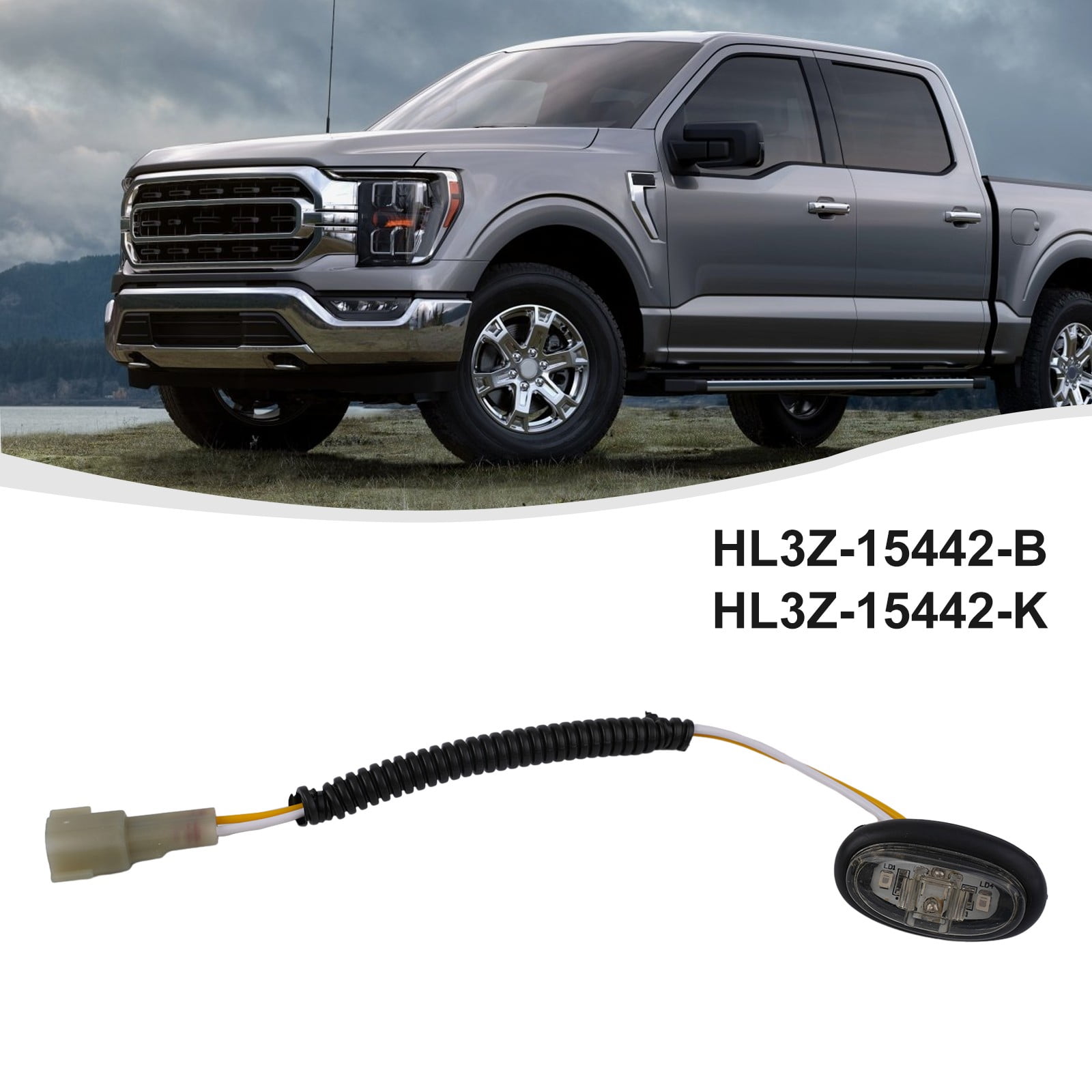 1pcs Side Marker Lights Turn Signal Lamp for Ford F150 Raptor 2017 201 ...