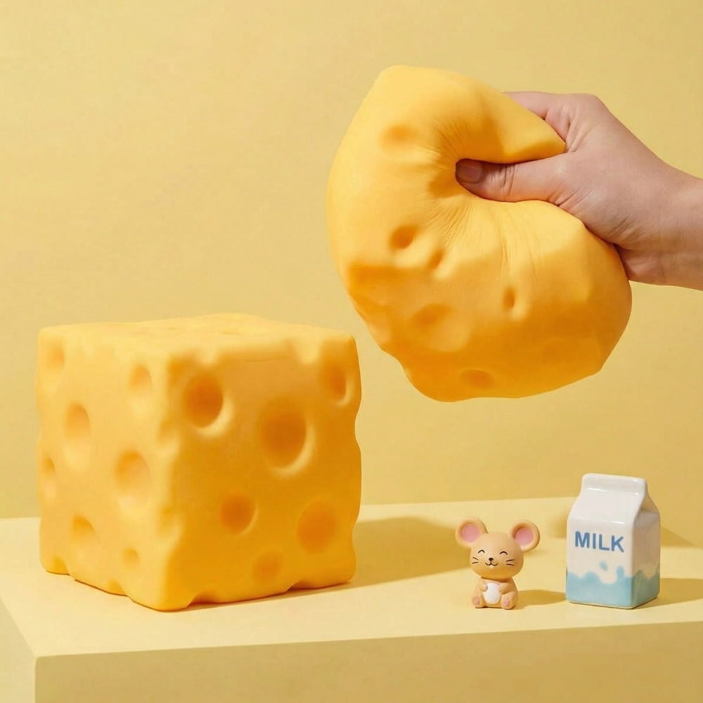 1pcs Squeeze Cheese - Extra Large Soft Squishy Cheese Blocks | Gag Gift ...