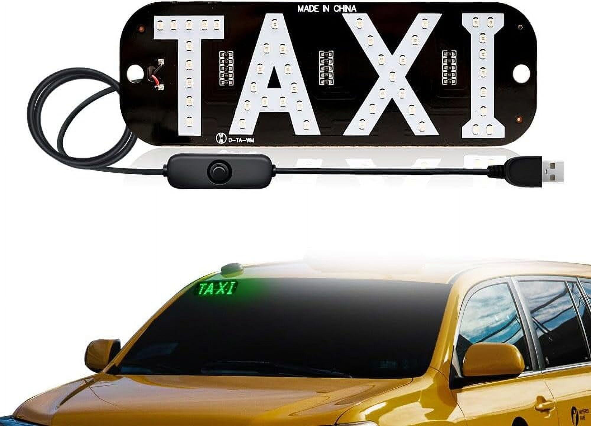 1pcs Taxi Sign Light USB On/Off Button, Bright Taxi LED Sign, Suction ...
