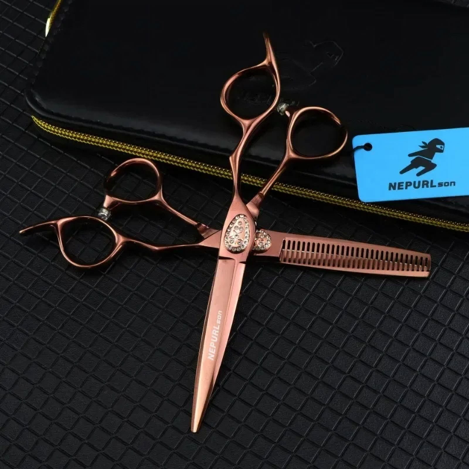 1pcs Straight shear Professional JP 440c Steel 6 '' Upscale Rose Gold ...