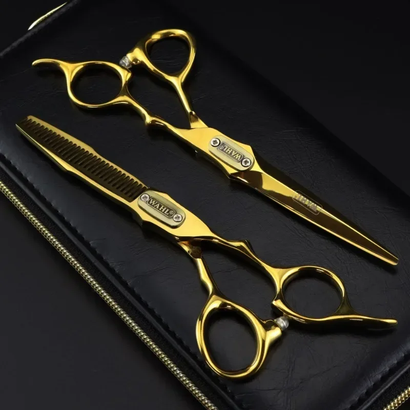 1pcs Teeth Clipper Scissors and Thnning 6.0 inch Gold Double Sword Face ...