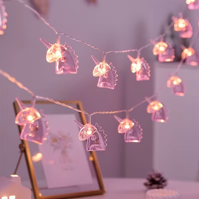 1pcs Unicorn LED String Lights - Battery-Powered -Controlled Magical Glow Suitable for Bedside ...