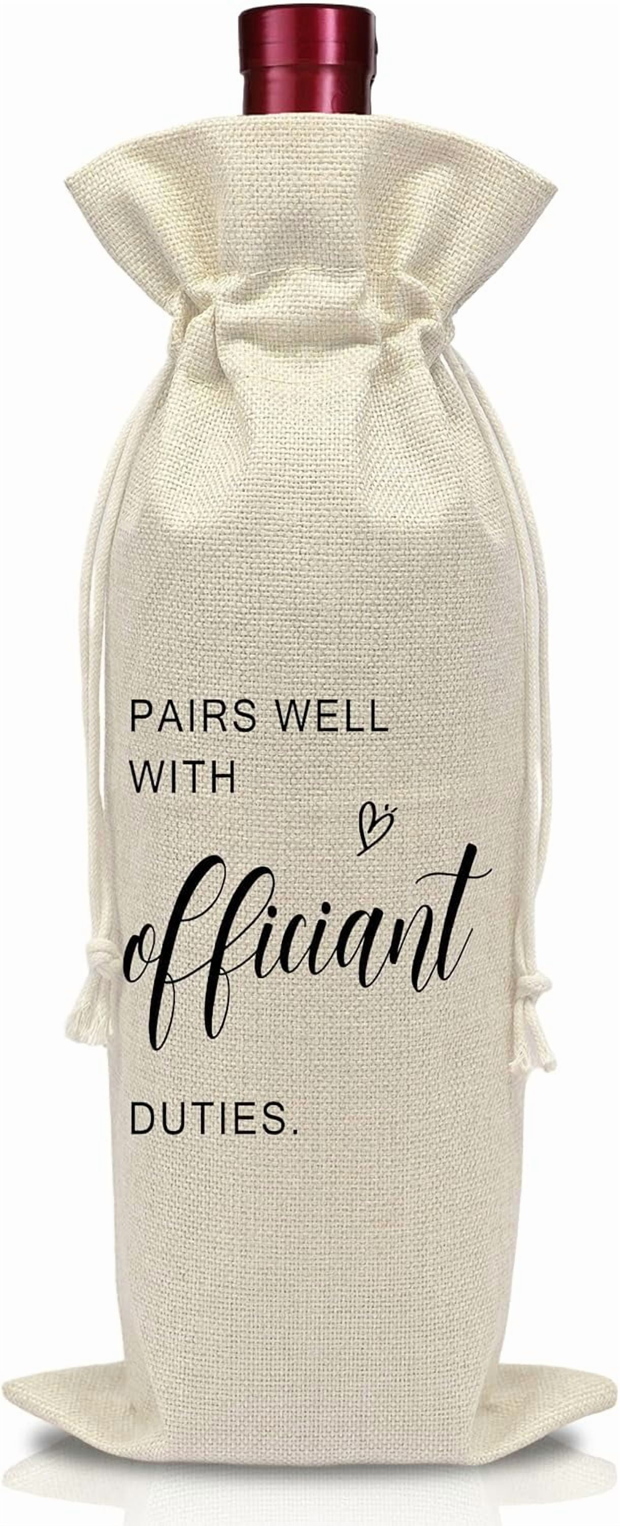 1pcs Wedding Officiant Gift Wine Bag - Wedding Officiant Gift for ...