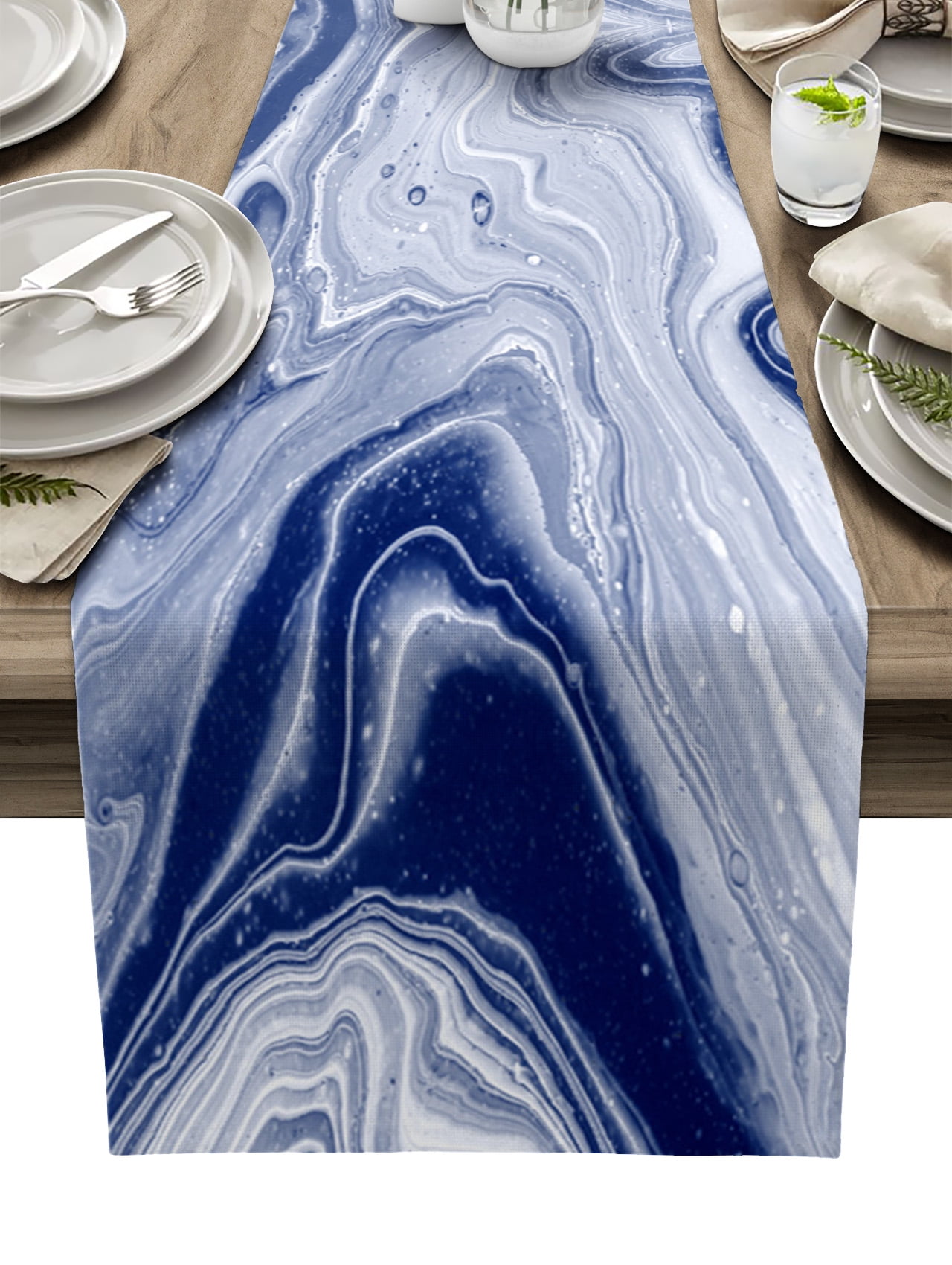 1pcs White Marble Texture Pink Triangle Modern Table Runners For ...