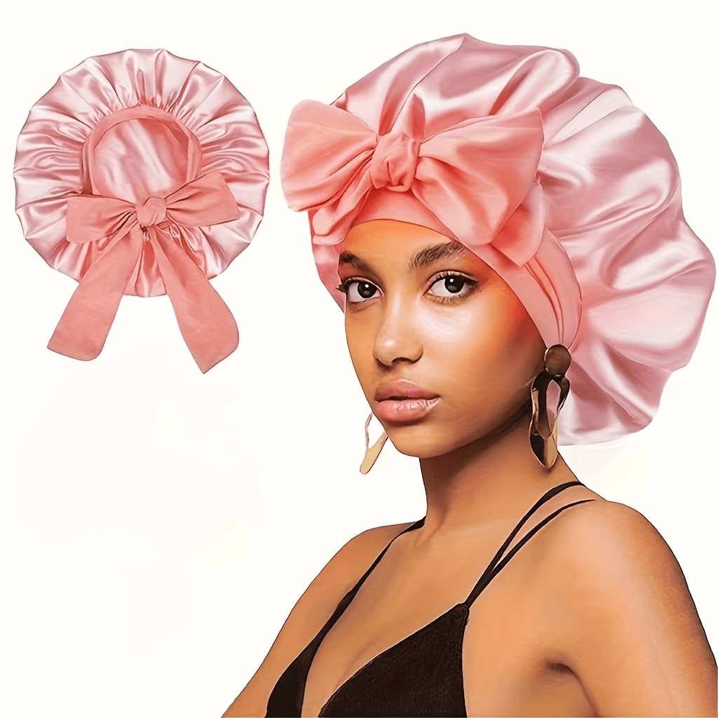 1pcs Women's Silk Sleep Cap Set - Soft Stretch Hair Net with Drawstring ...