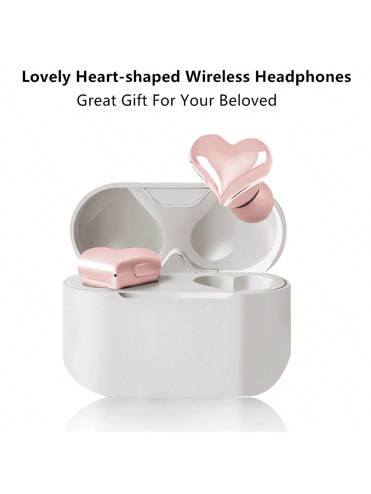 1pcs cute heart-shaped wireless earphones with charging box, ENC and ...