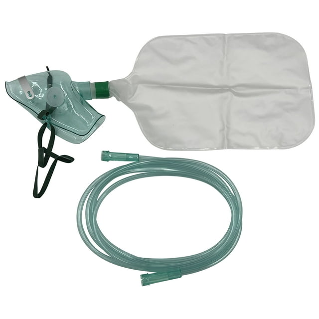 1pk Adult Non-Rebreather Oxygen Mask w/6.8Ft Crush Resistant Tubing ...