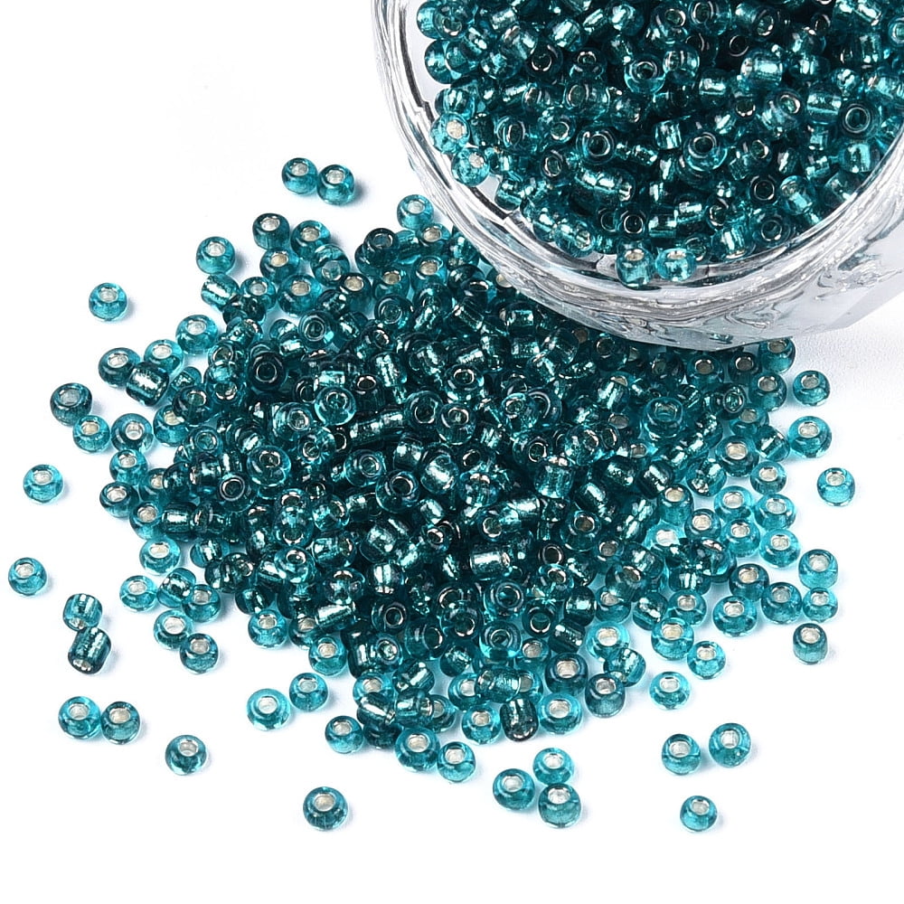 1pound 12/0 Glass Seed Beads Silver Lined Round Hole Round Light Sea ...