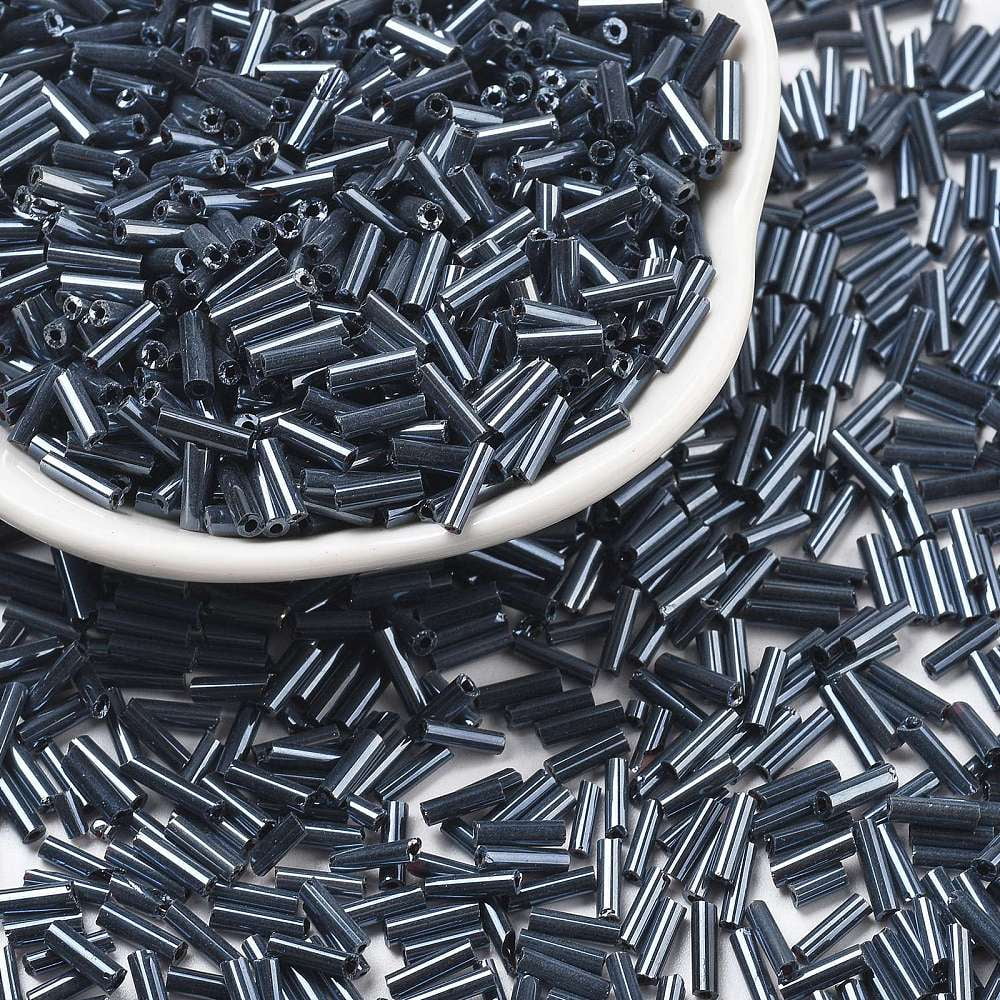 1pound Glass Beads Seed Beads Marine Blue about 6mm long 1.8mm in ...
